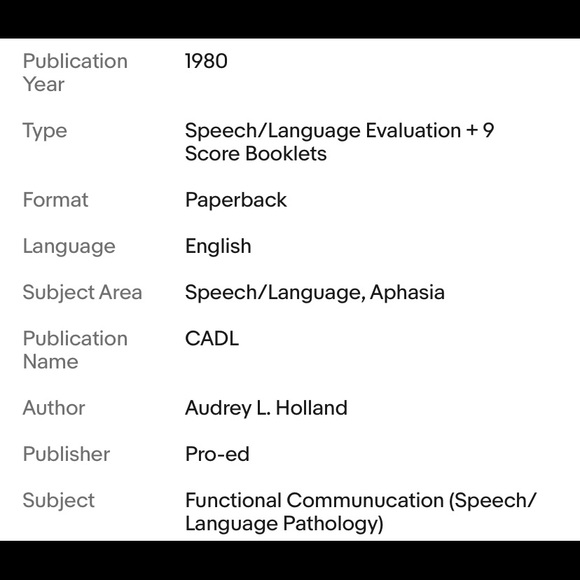 Communication Assessment for Daily Living | Other | Cadl Test ...